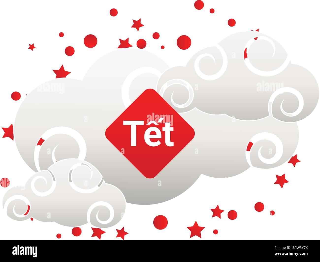 Tet Festival Vietnamese Lunar New Year Vector Illustration Stock Vector ...