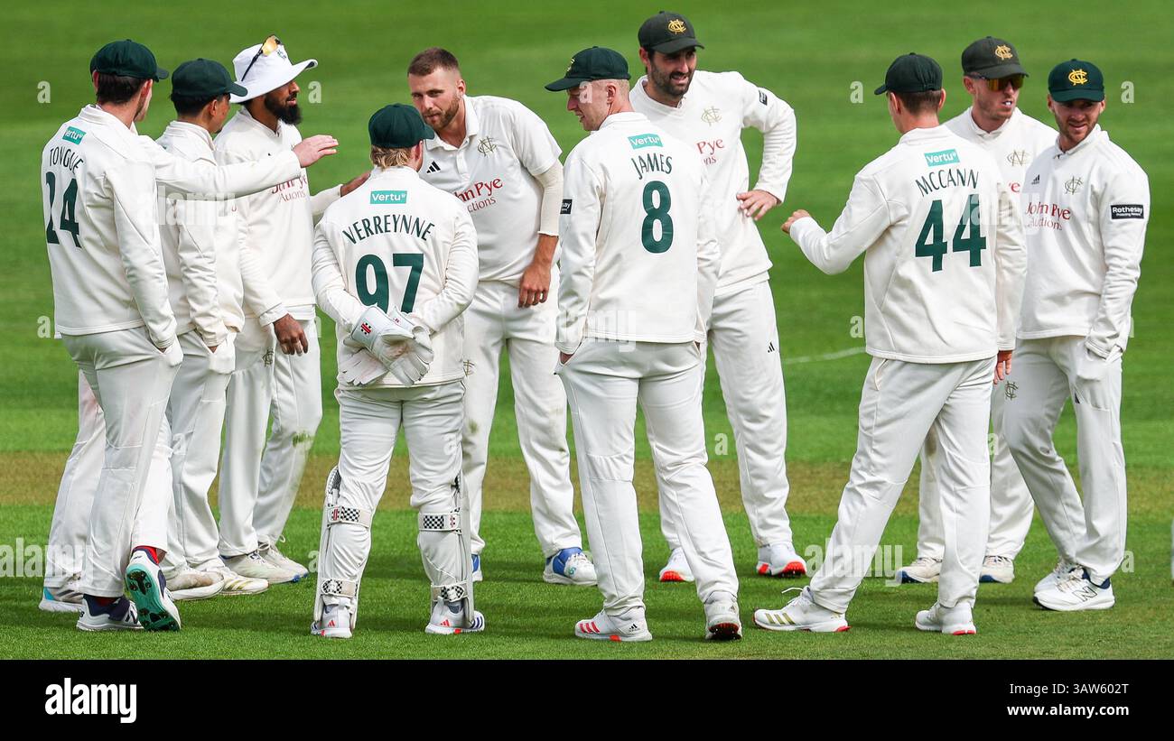 Birmingham, UK. 19th Apr, 2025. #11, Fergus O'Neill of Nottinghamshire ...
