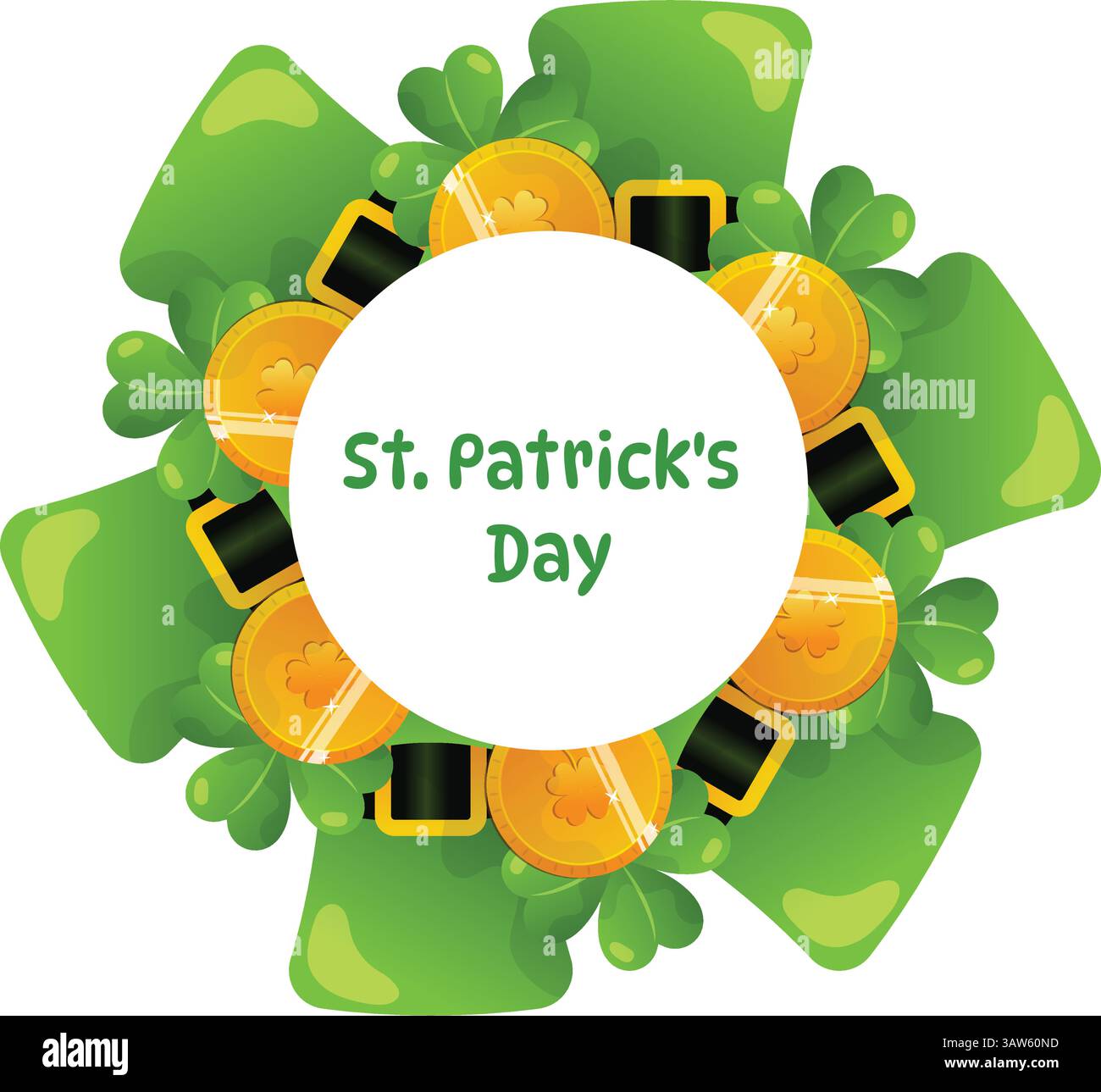 Saint Patrick Irish Vector Cartoon Illustration Stock Vector Image ...