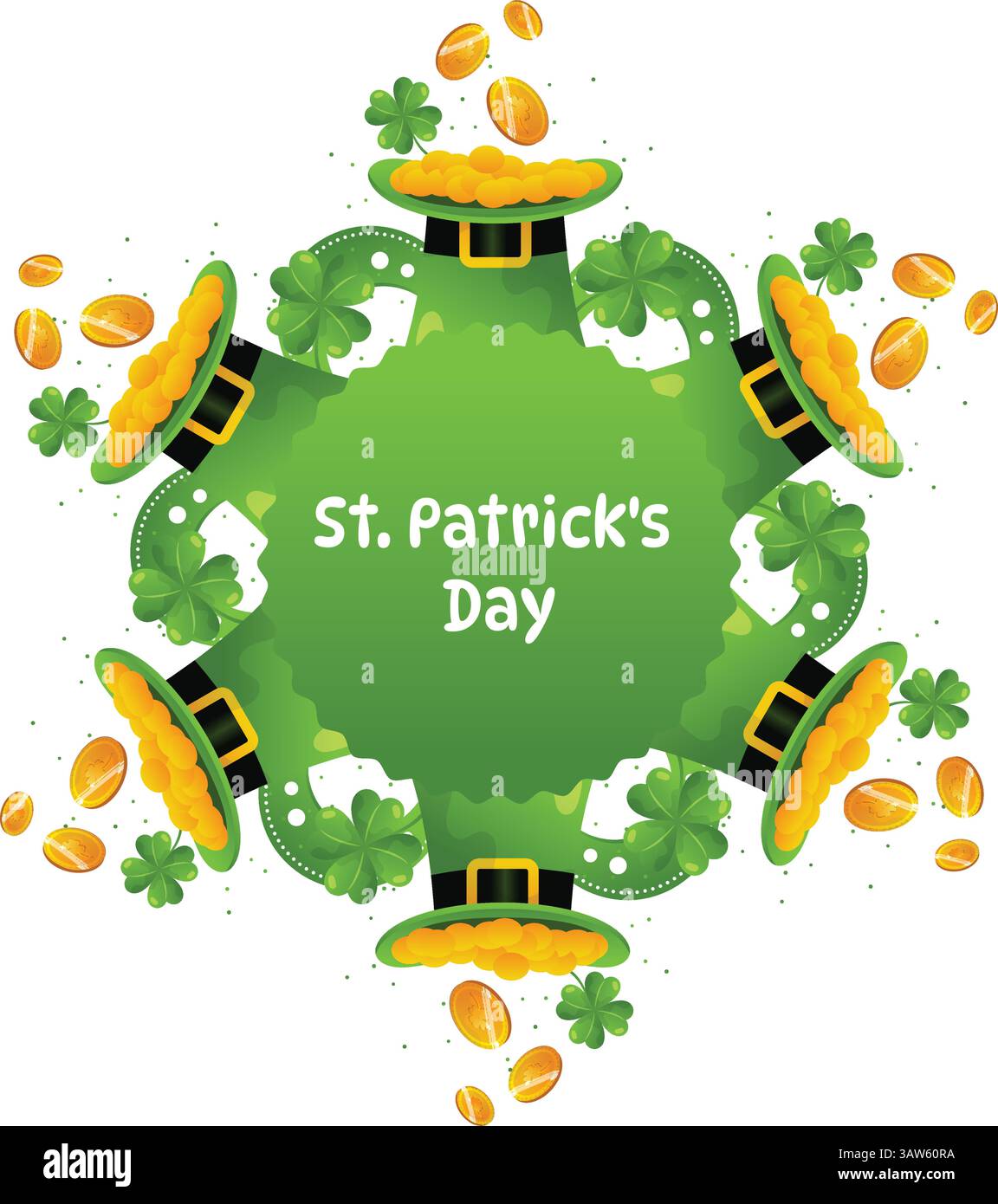 Saint Patrick Irish Vector Cartoon Illustration Stock Vector Image ...