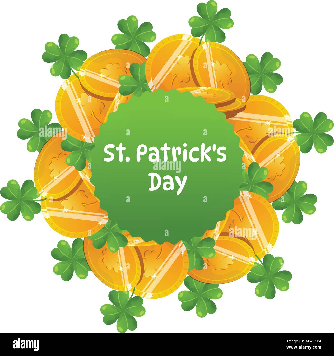 Saint Patrick Irish Vector Cartoon Illustration Stock Vector Image ...