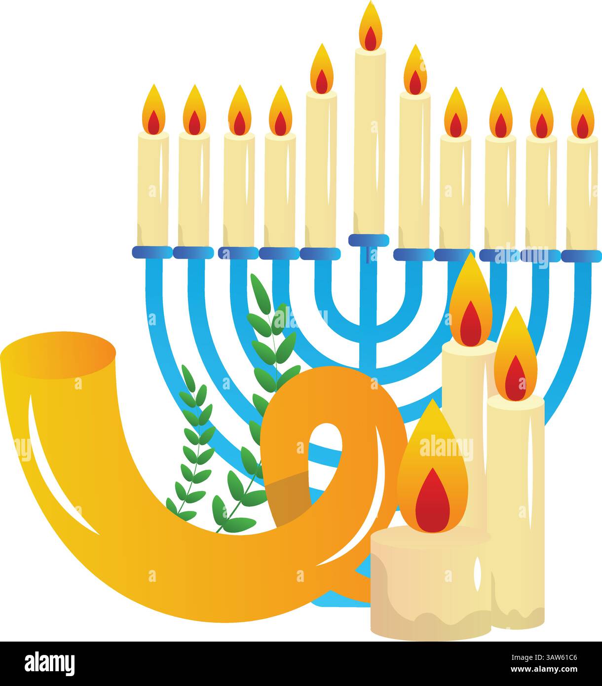 Yom Kippur Jewish Day of Atonement Vector Illustration Stock Vector ...