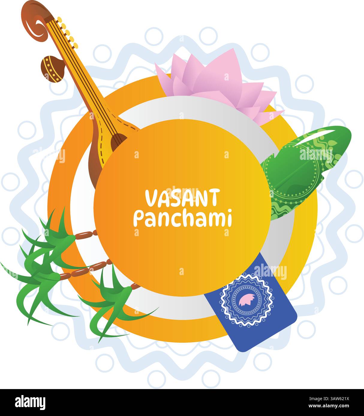 Vasant Panchami Saraswati Puja Festival Vector Illustration Stock ...