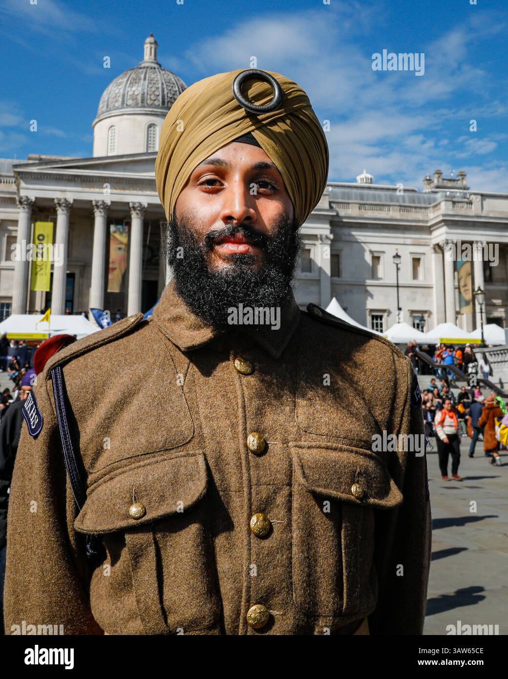 London, UK, 19th April 2025. A young men in the historic military ...
