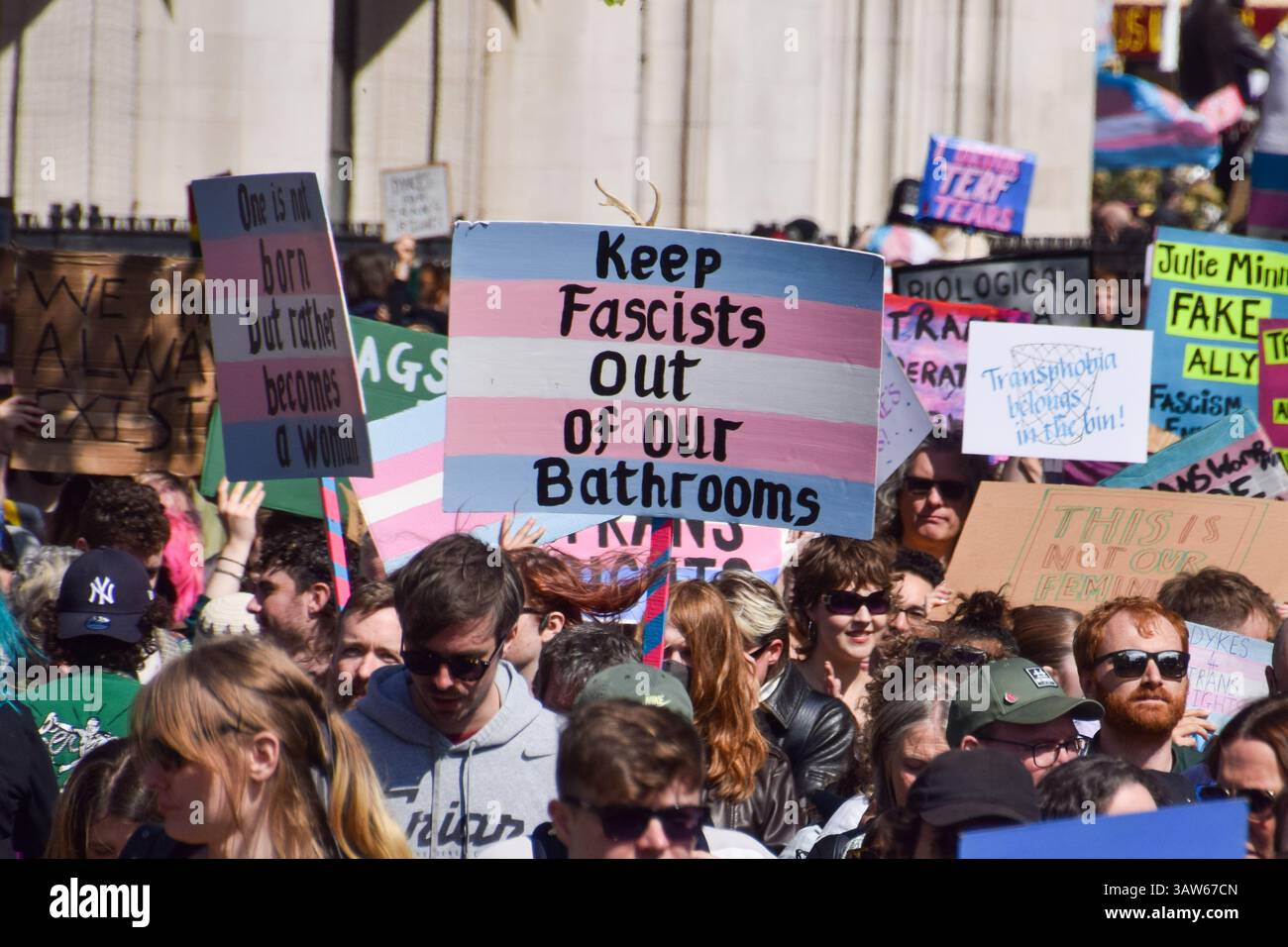 London, UK. 19th April 2025. Thousands of people march in Westminster ...
