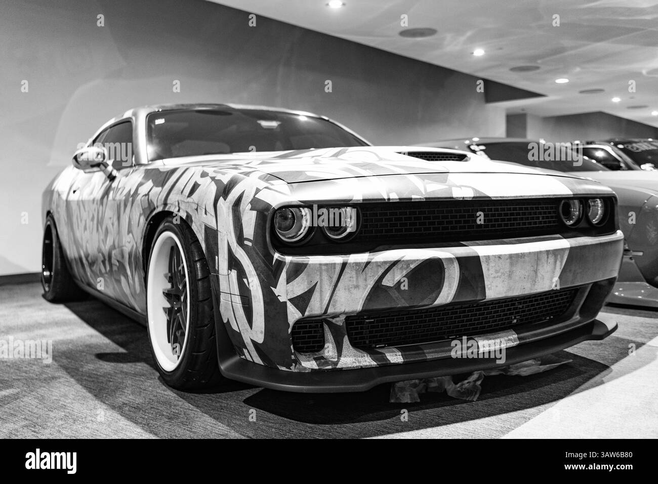 New York City, USA - March 27, 2024: Dodge Challenger SRT Hellcat with ...
