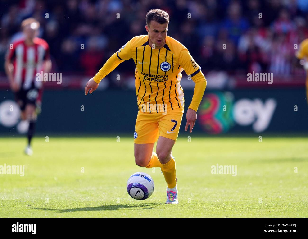 Brighton and Hove Albion's Solly March during the Premier League match ...