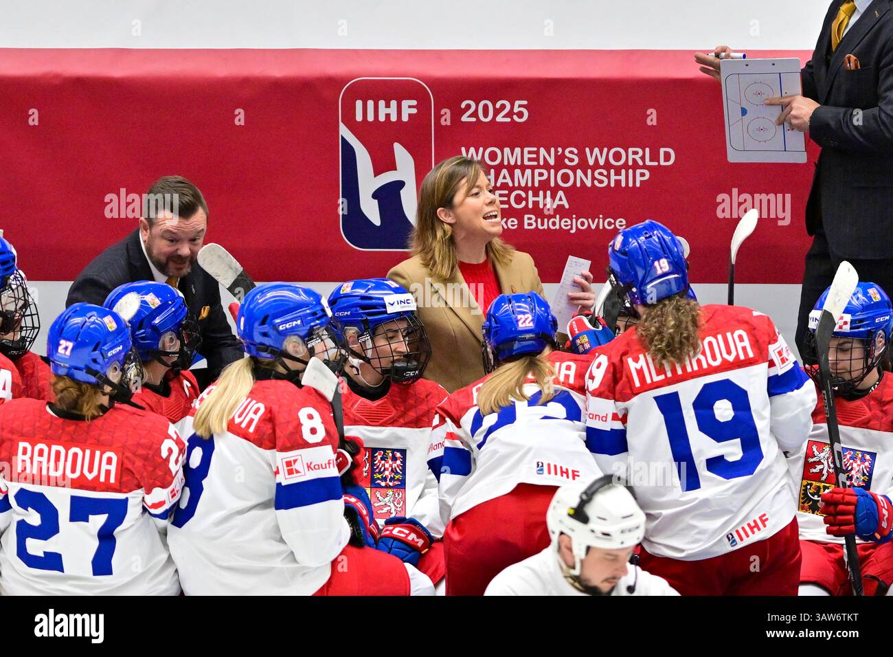 Budweis, Czech Republic. 19th Apr, 2025. Coach Carla MacLeod of Czech ...