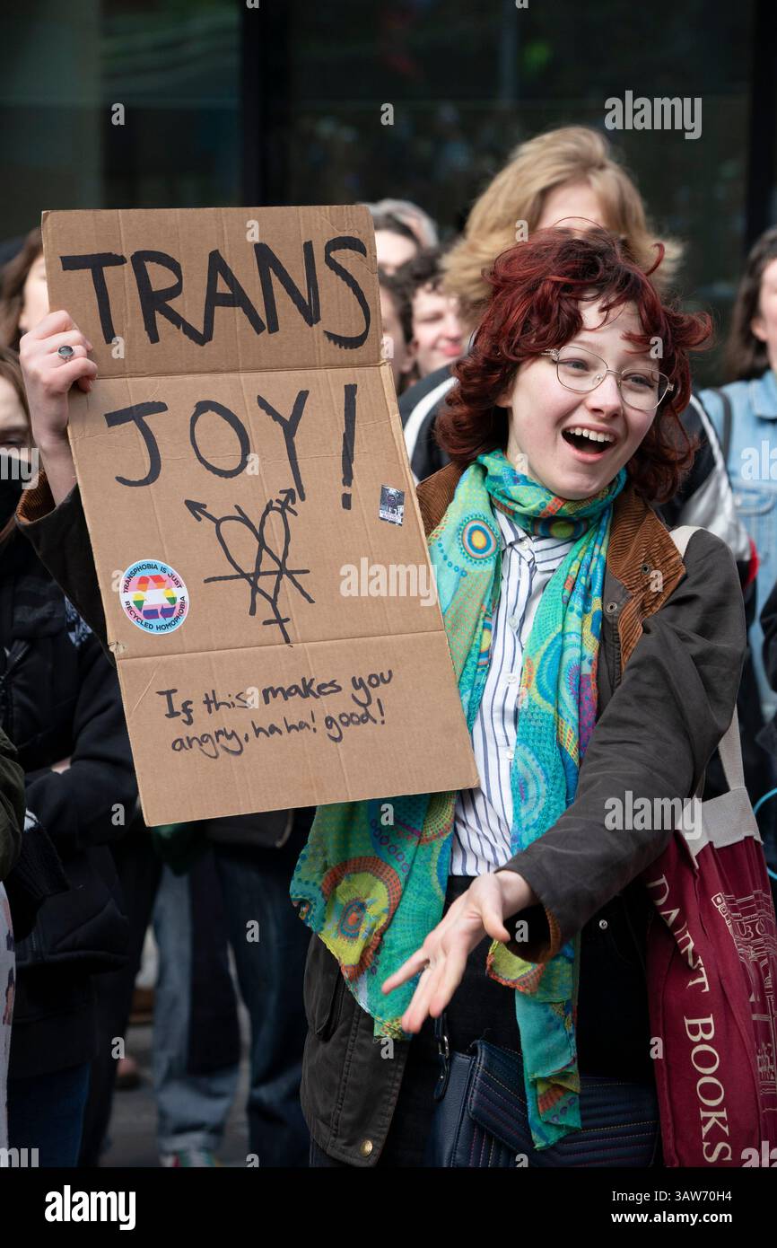 Edinburgh, Scotland UK. 19th April 2025. Pro trans demonstration held ...