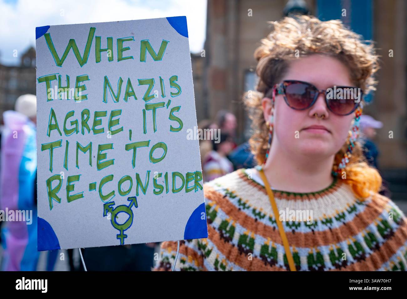 Edinburgh, Scotland UK. 19th April 2025. Pro trans demonstration held ...