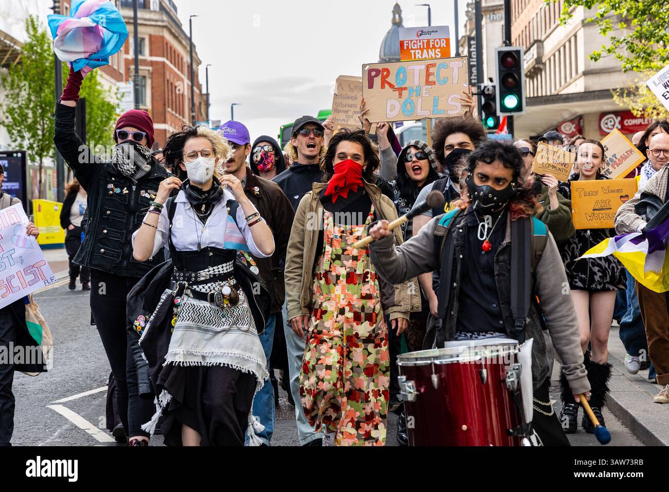 Leeds, UK, 19 April 2025, Protest held in support of Trans Rights ...