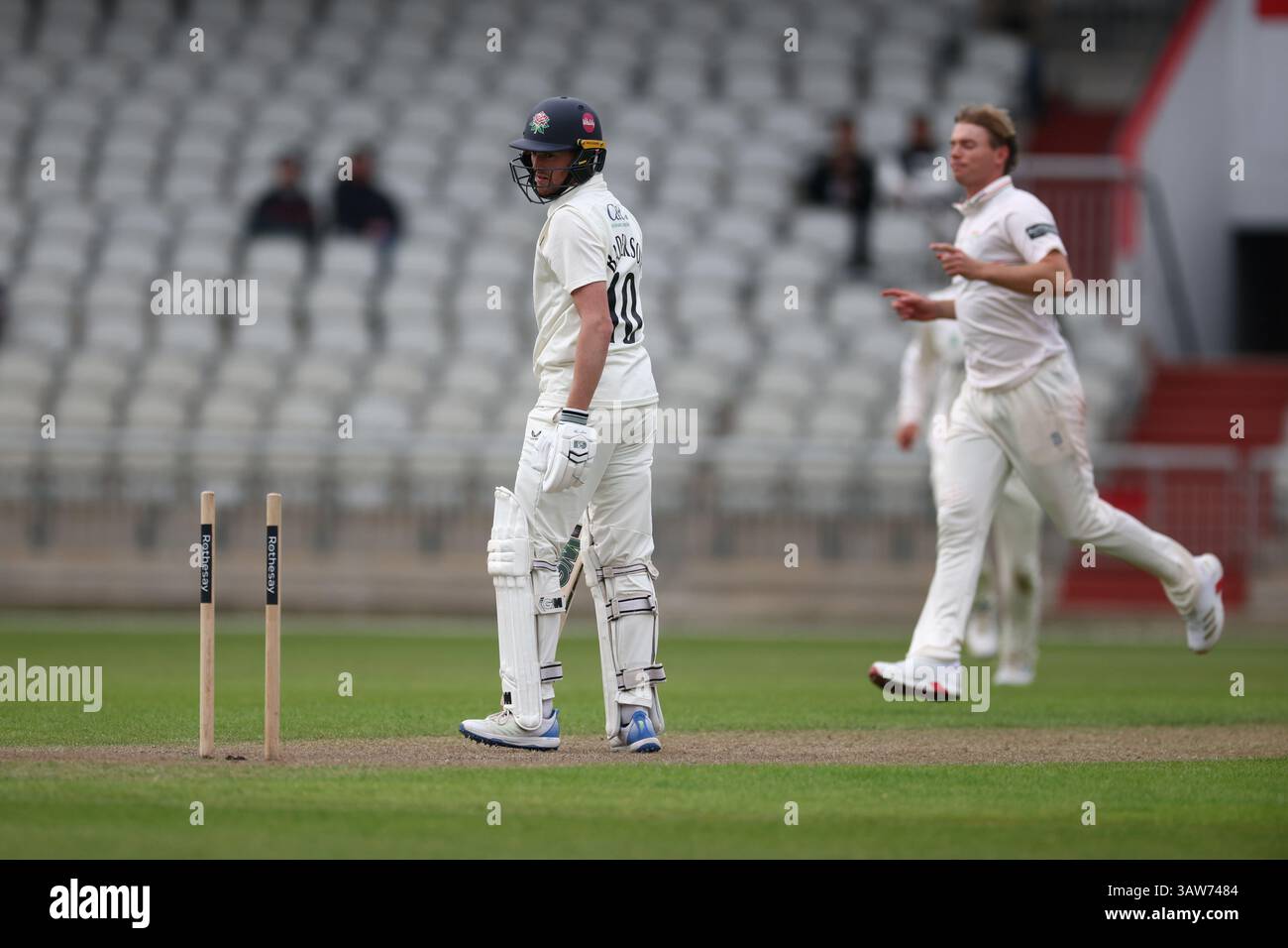 Manchester, United Kingdom, 19th April 2025. WICKET - Leicestershire's ...