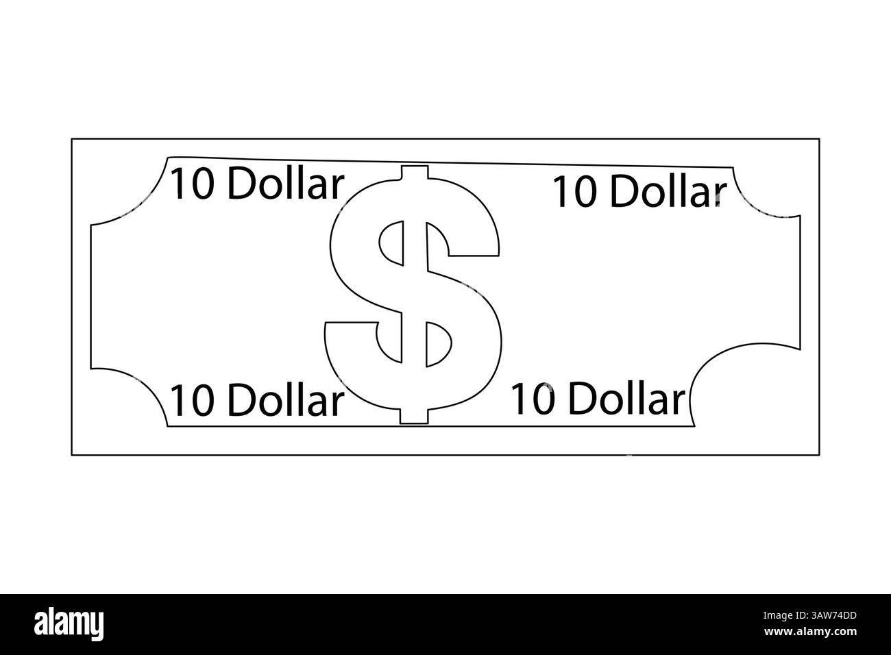 Dollar icon continuous single line art and isolated minimalist outline ...