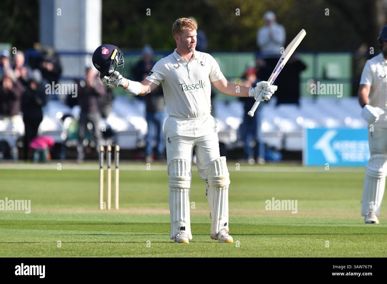 Canterbury, England. 19th Apr 2025. Ben Compton celebrates scoring a ...
