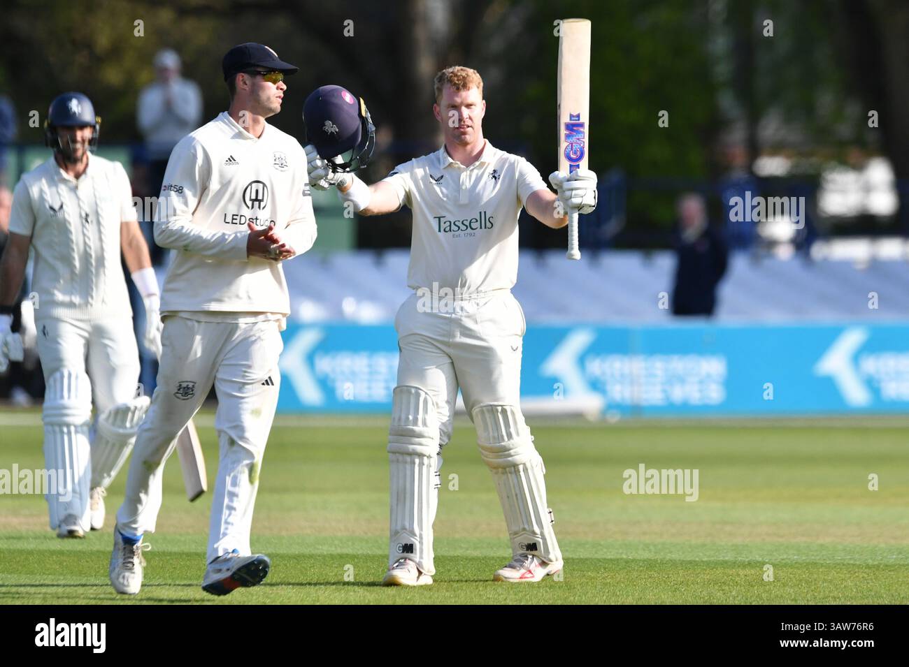 Canterbury, England. 19th Apr 2025. Ben Compton celebrates scoring a ...