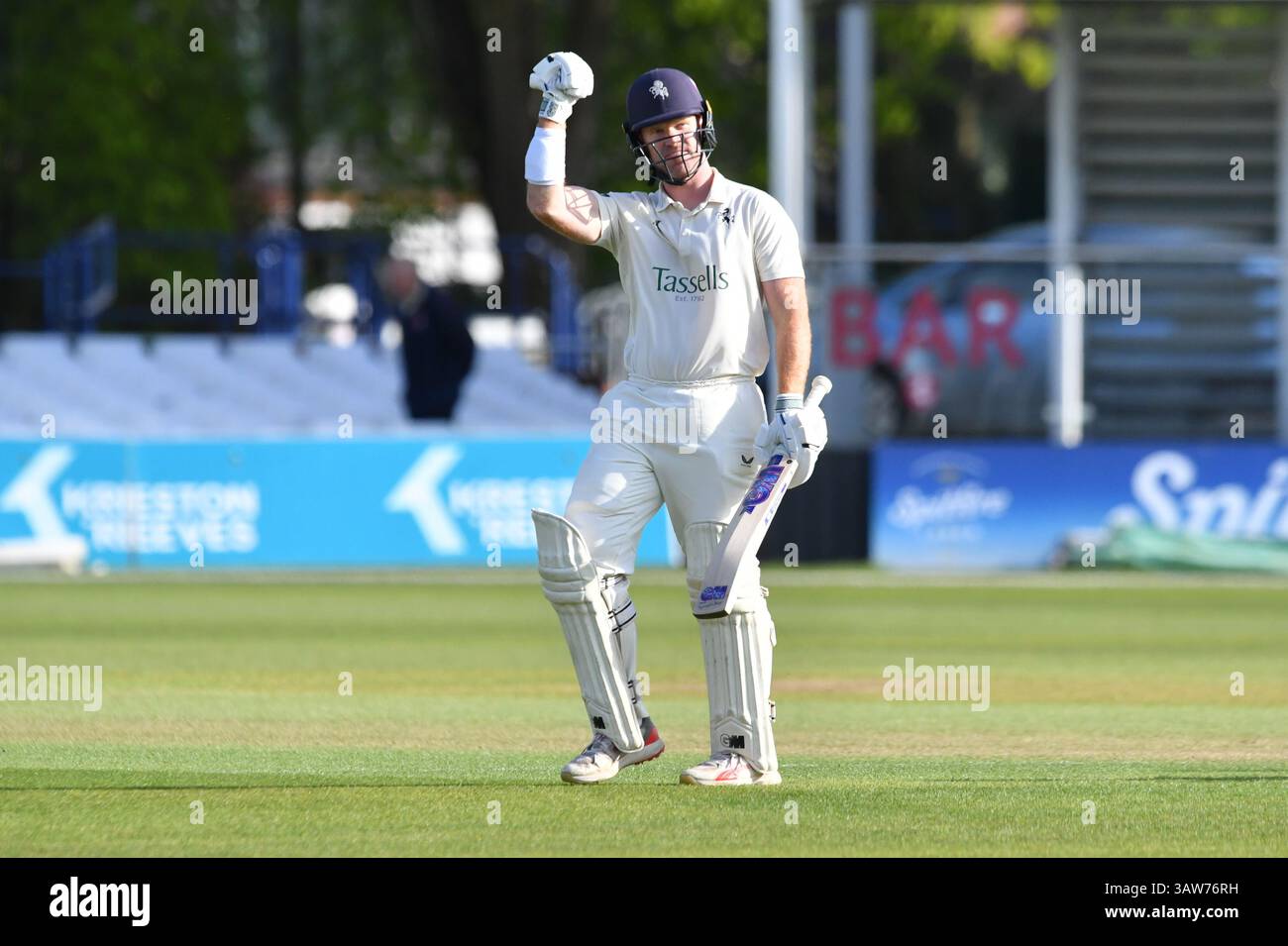 Canterbury, England. 19th Apr 2025. Ben Compton celebrates scoring a ...