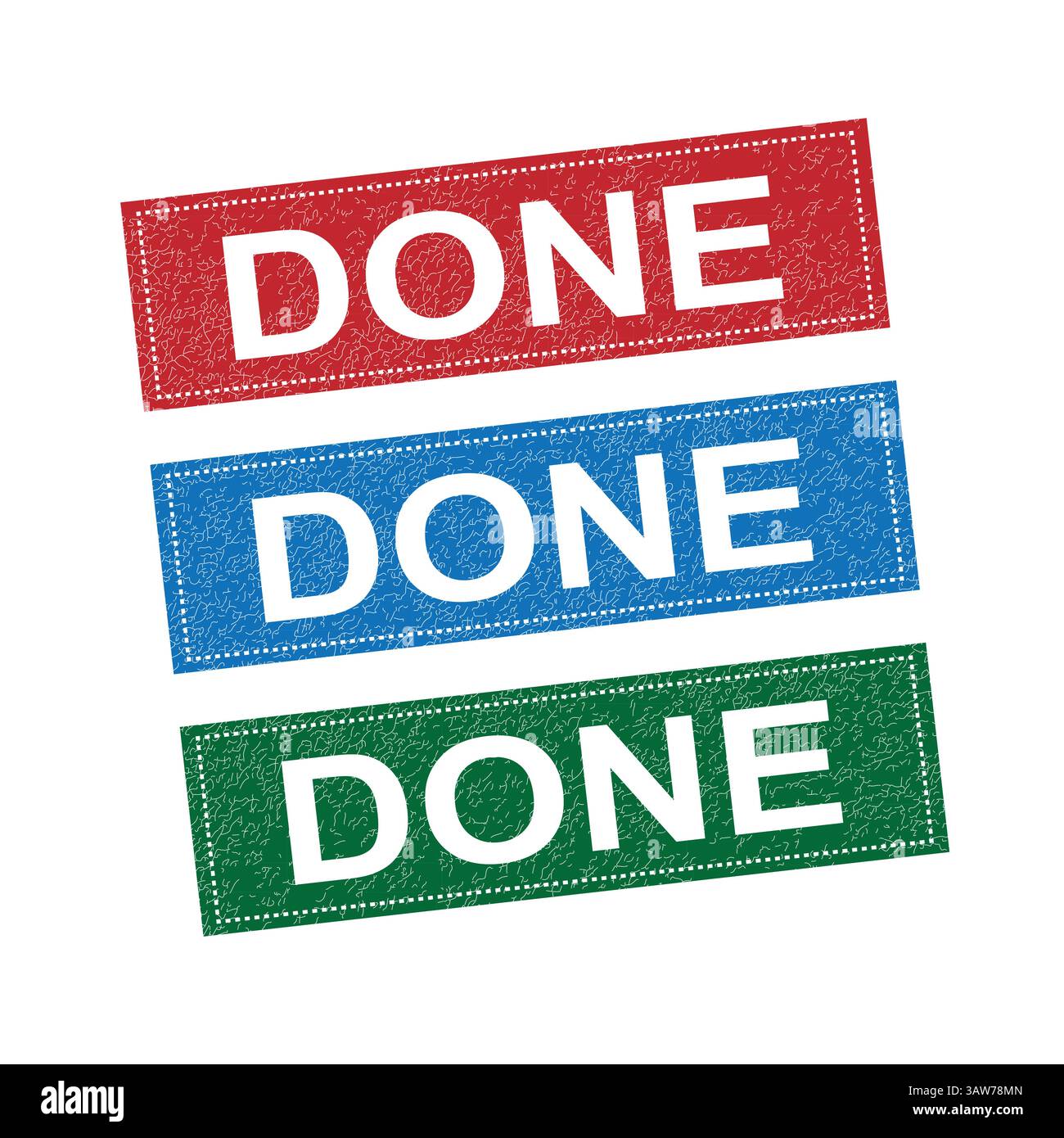 Vintage Bold DONE Stickers – Grunge Minimalist Typography Stock Vector ...