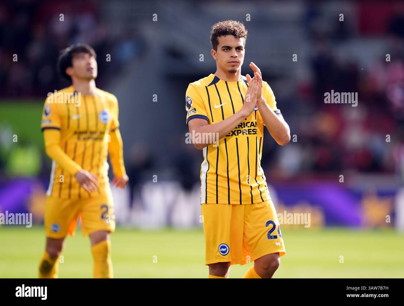 Brighton and Hove Albion's Yasin Ayari after the Premier League match ...