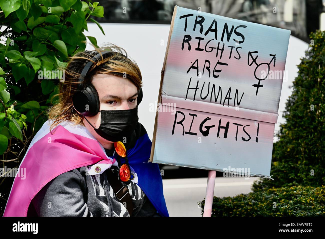 London, UK. Emergency Trans Rights Rally in Parliament Square. Trans ...