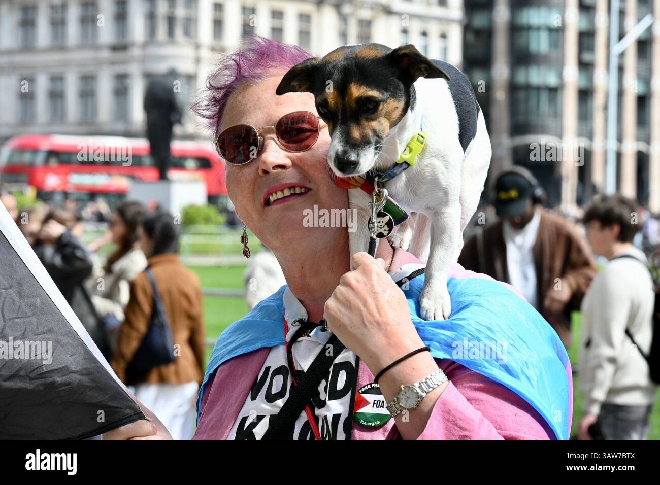 London, UK. Emergency Trans Rights Rally in Parliament Square. Trans ...
