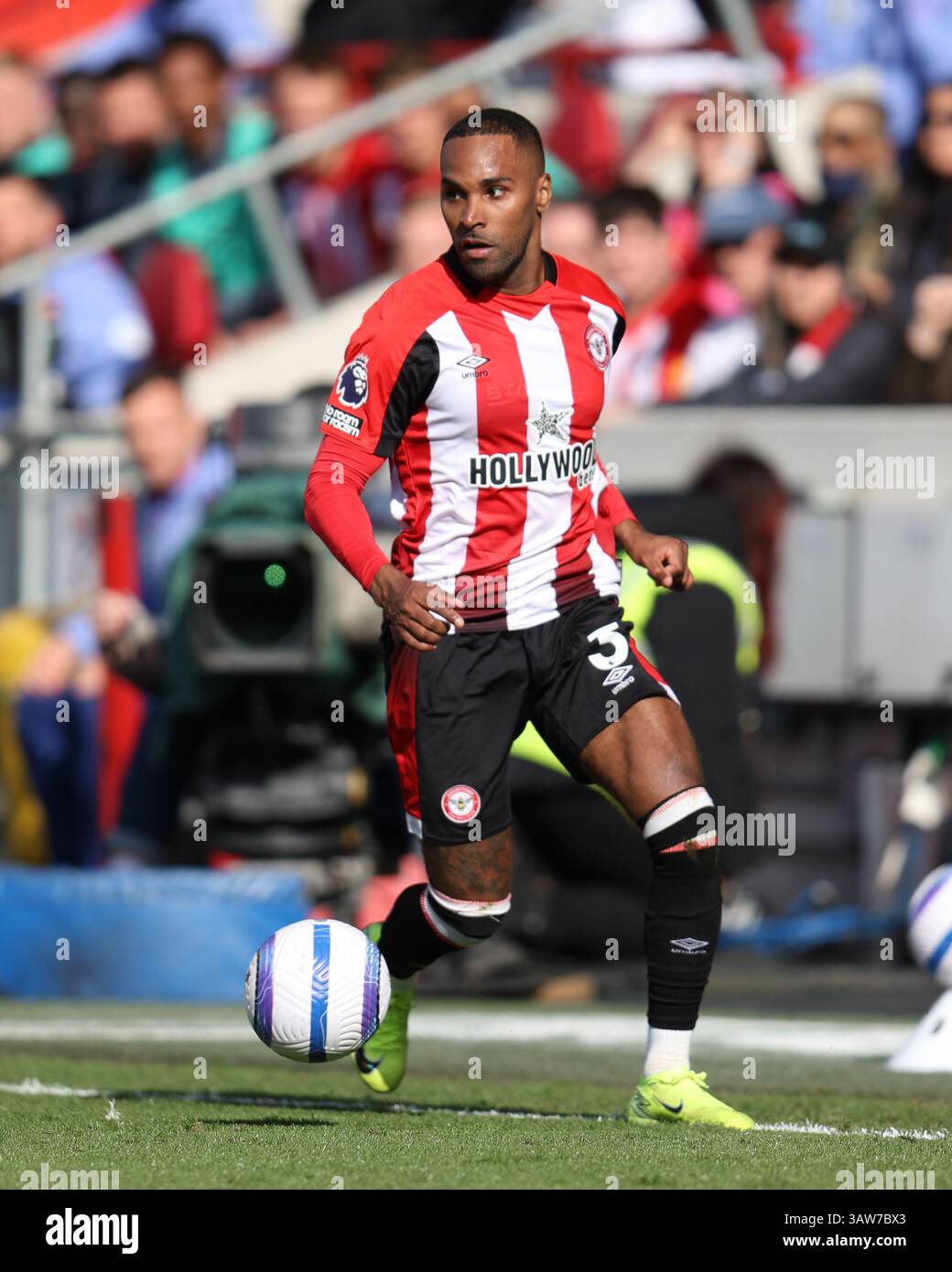 London, England, April 19th 2025: Rico Henry of Brentford during the ...