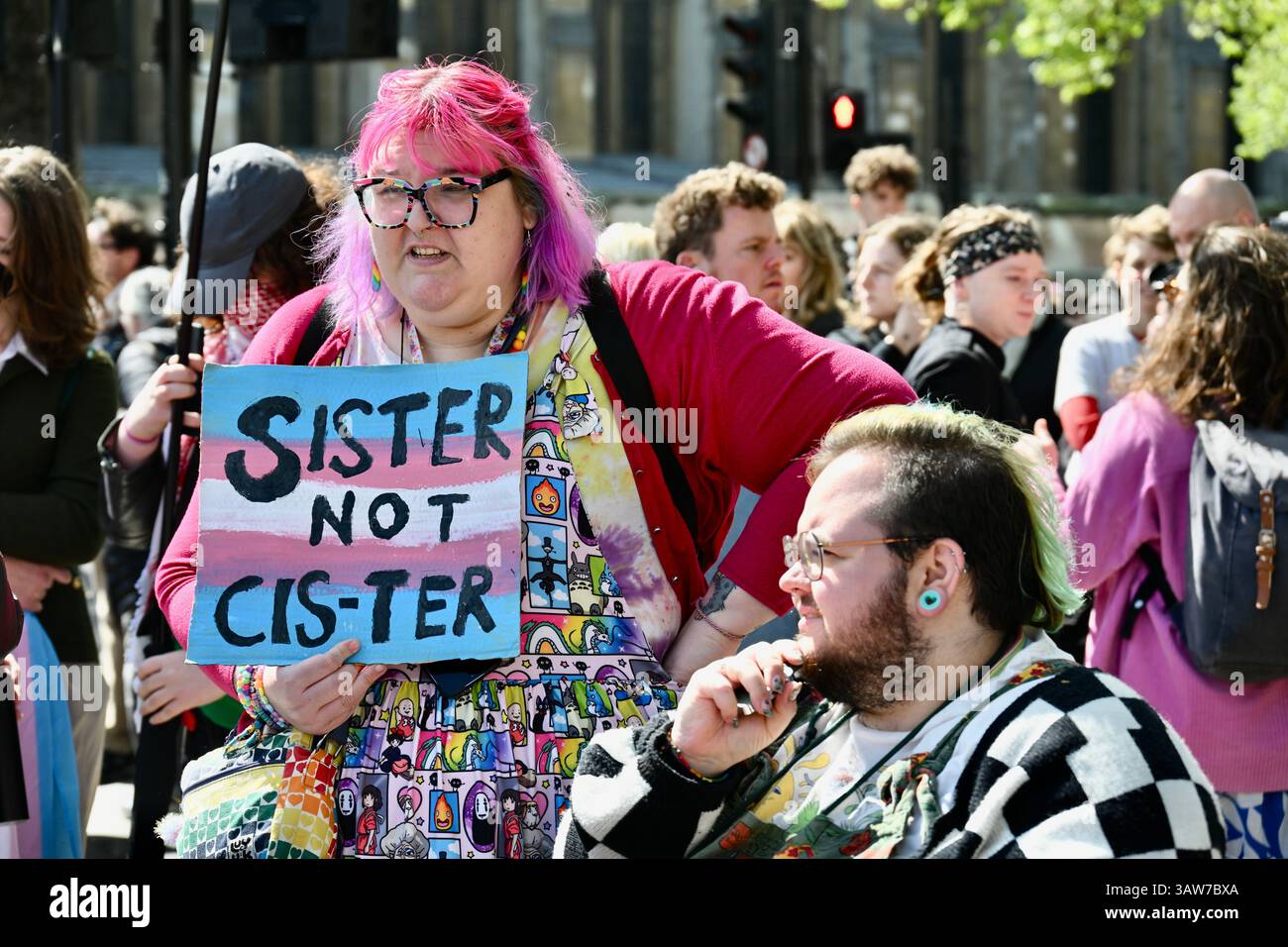 London, UK. Emergency Trans Rights Rally in Parliament Square. Trans ...