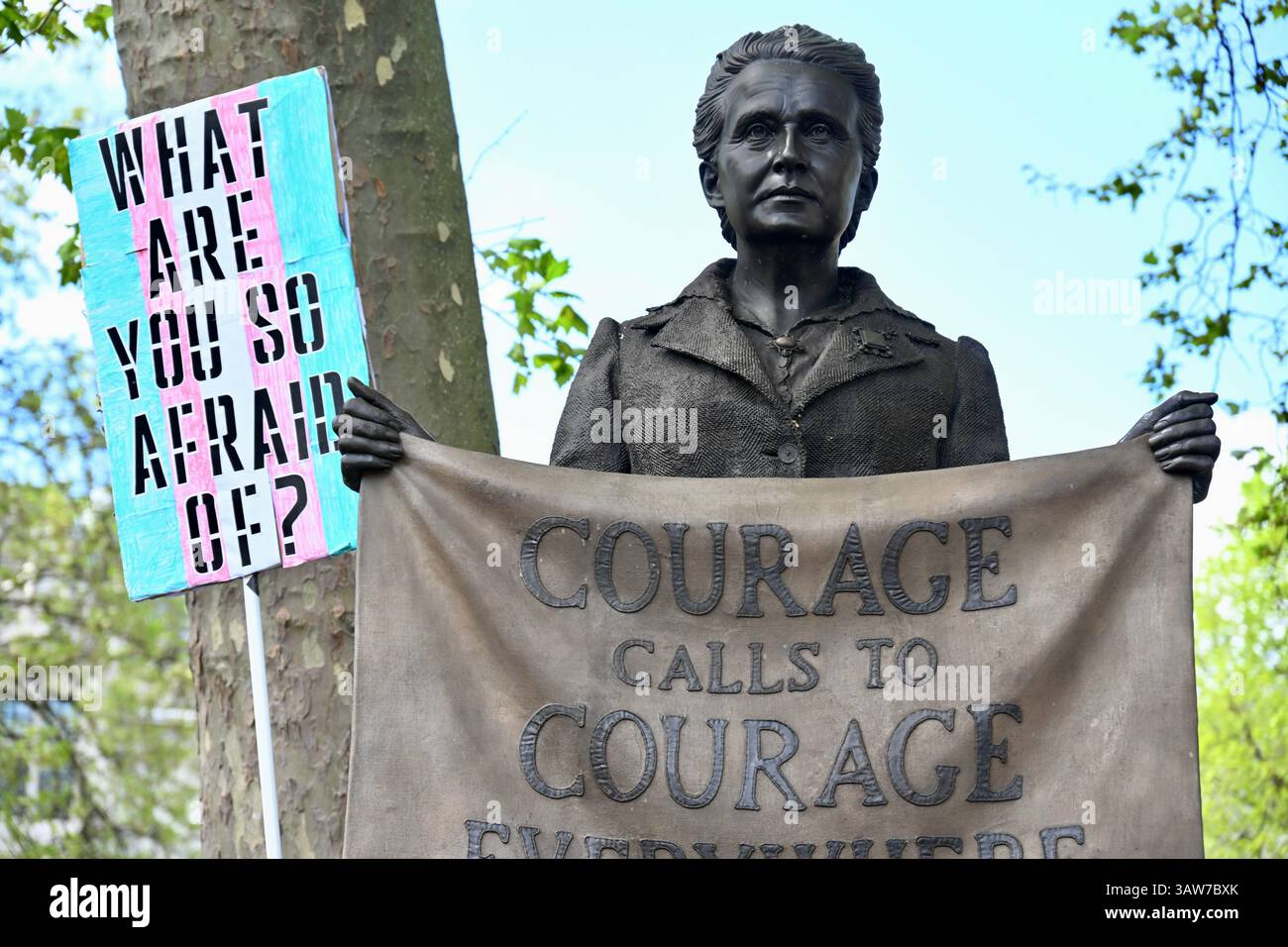 London, UK. Emergency Trans Rights Rally in Parliament Square. Trans ...
