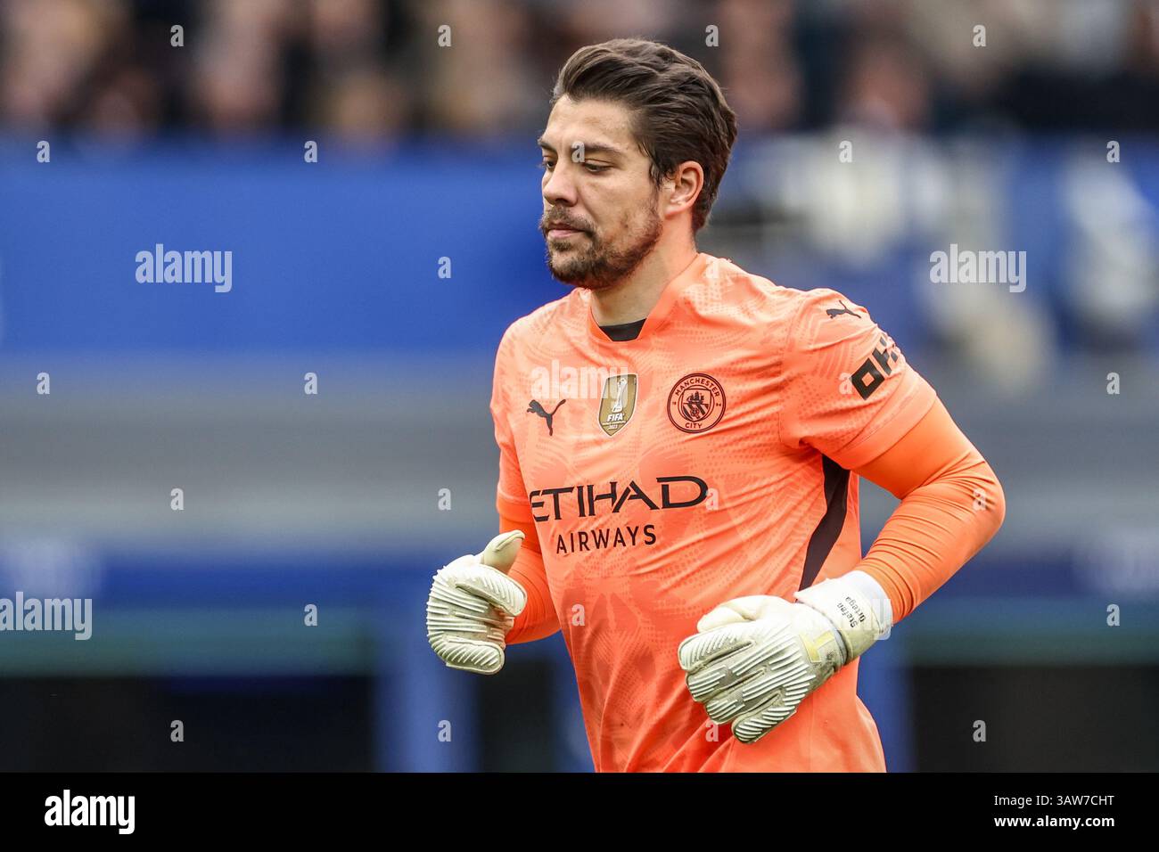 Liverpool, UK. 19th Apr, 2025. Stefan Ortega of Manchester City during ...