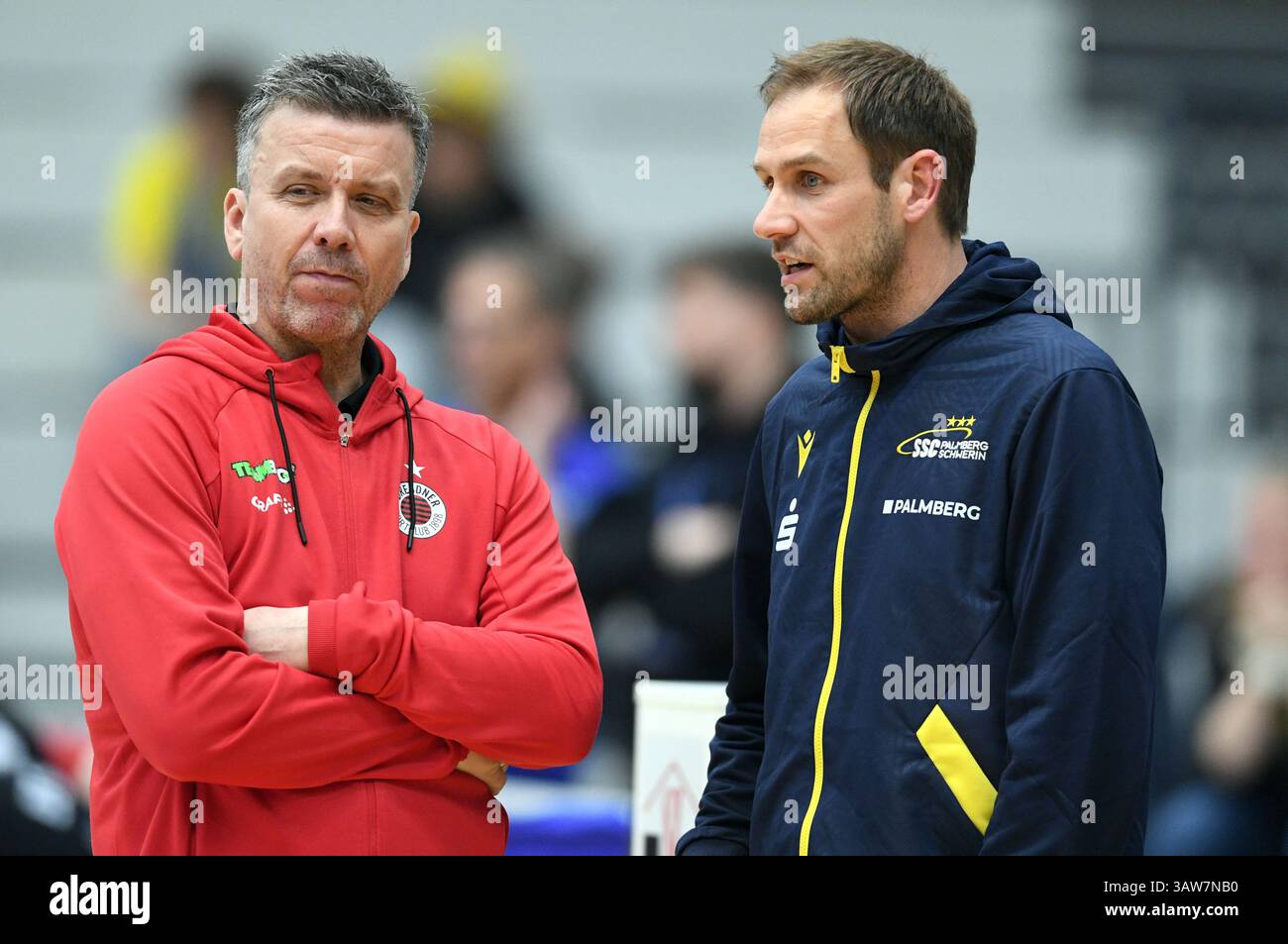 Schwerin, Germany. 19th Apr, 2025. Volleyball, Women: Bundesliga, SSC ...
