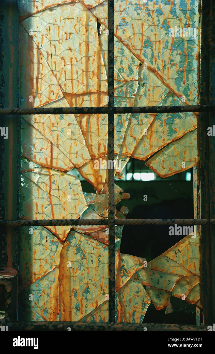 Industrial heritage site: detail of old mining structure in Pusiano ...