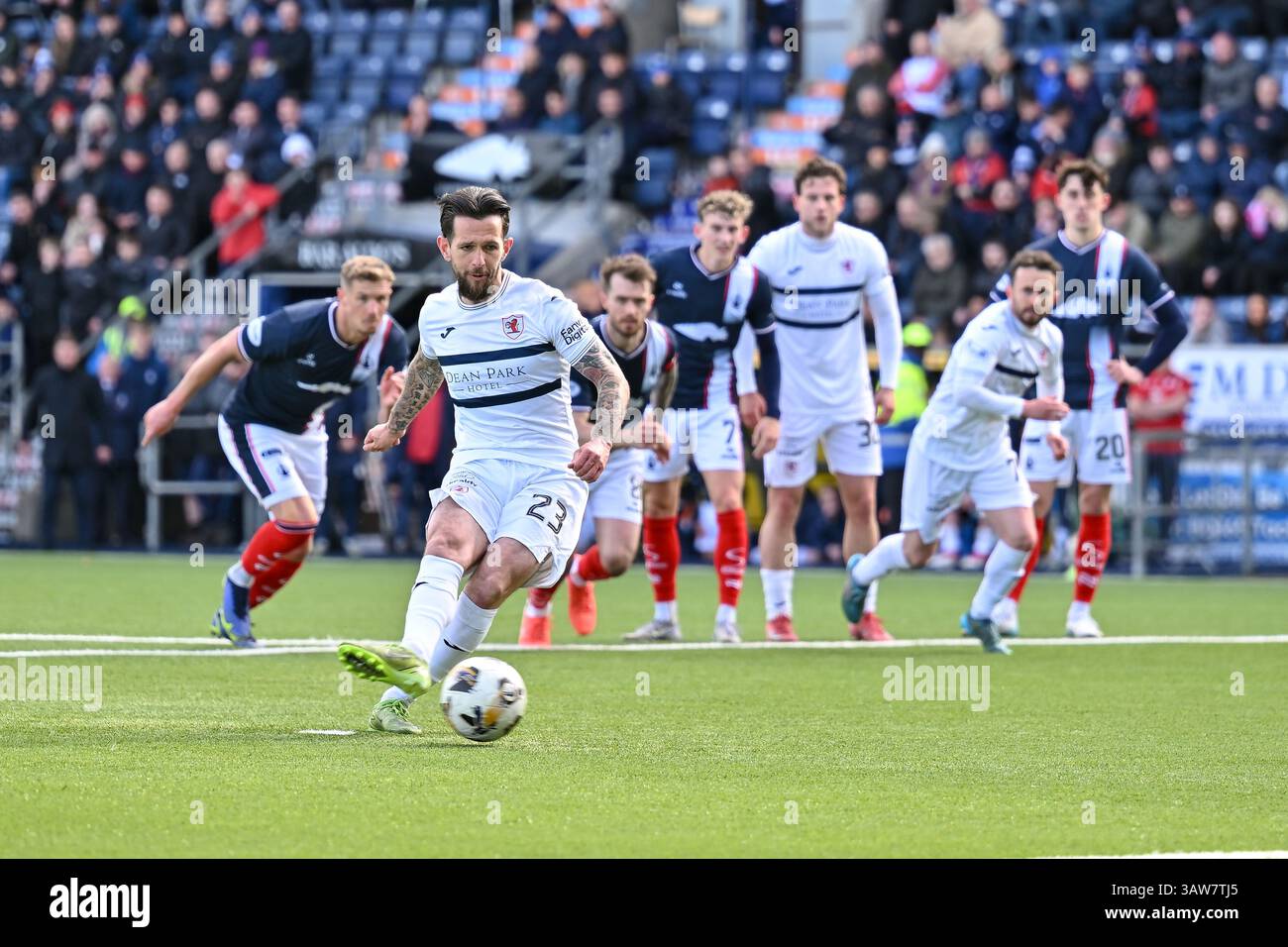 Falkirk, Scotland, UK. 19th April, 2025. Dylan Easton of Raith Rovers ...