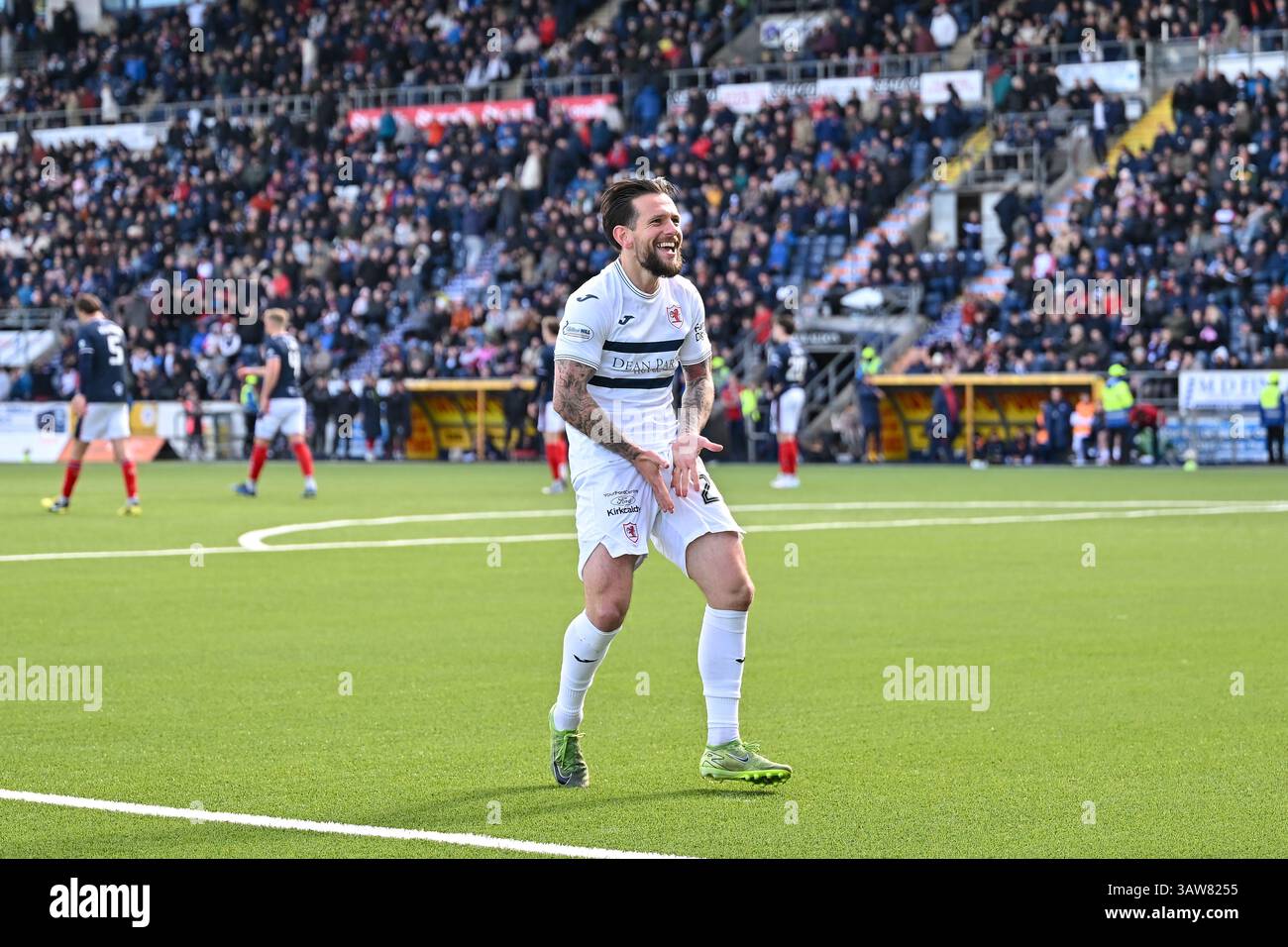 Falkirk, Scotland, UK. 19th April, 2025. Dylan Easton of Raith Rovers ...