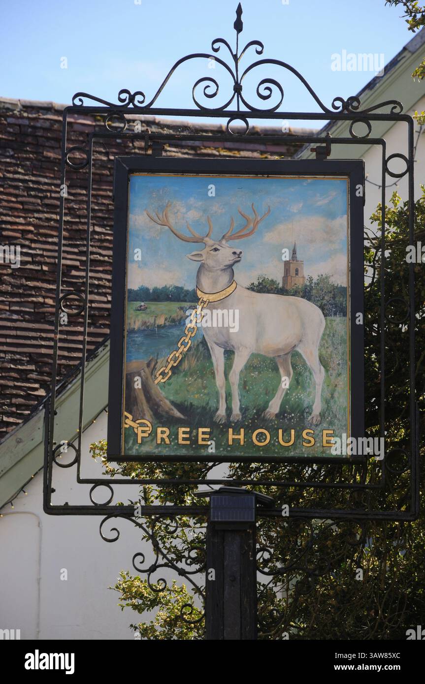 White Hart inn sign, Boxford, Suffolk Stock Photo - Alamy