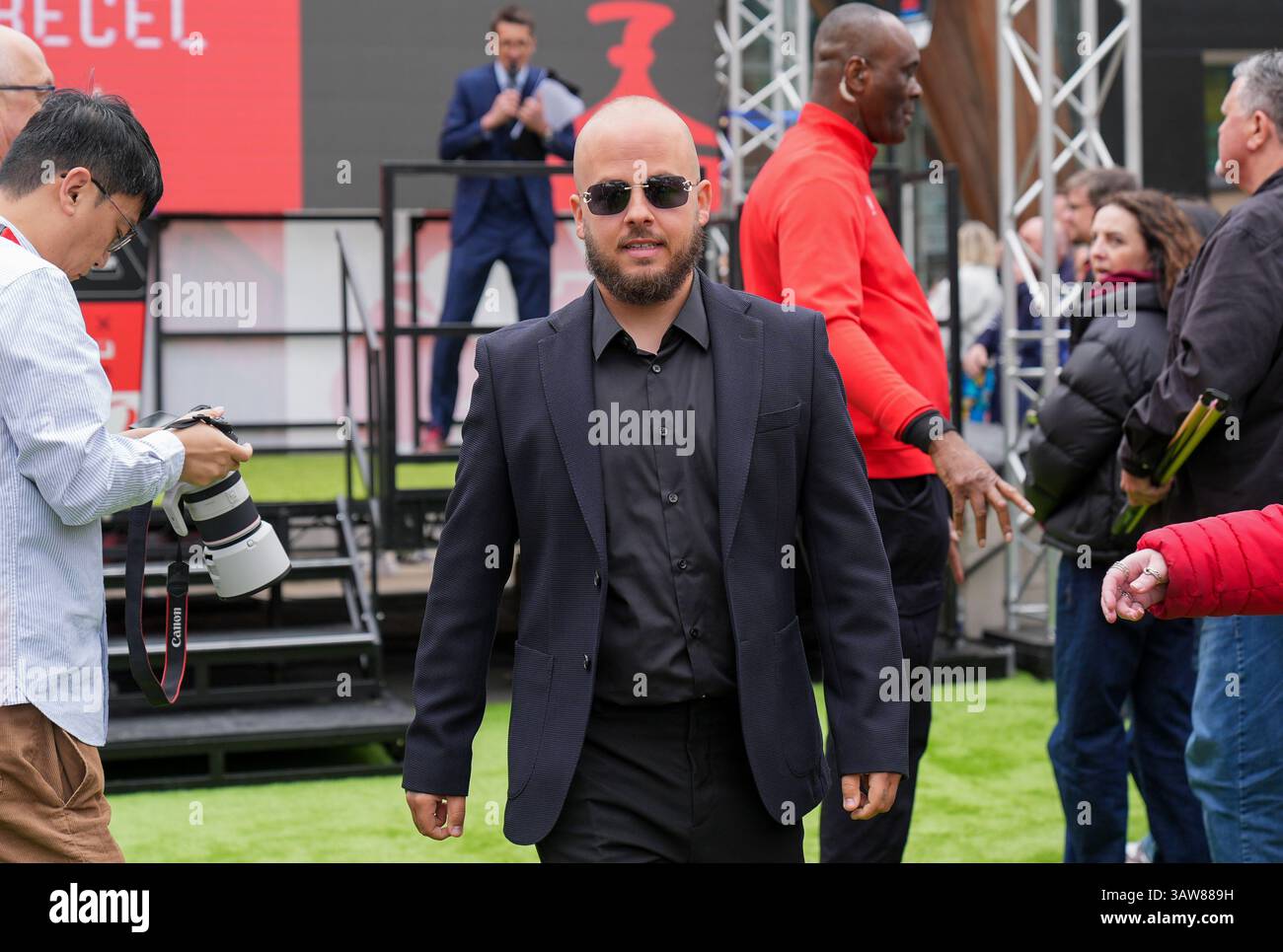 Luca Brecel during the 2025 Halo World Snooker Championship Media Day ...