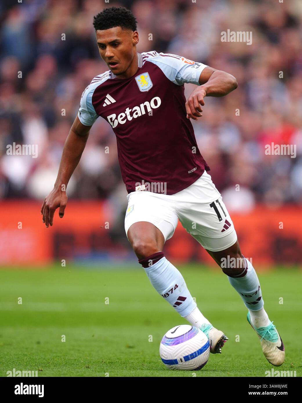 Aston Villa's Ollie Watkins in action during the Premier League match ...