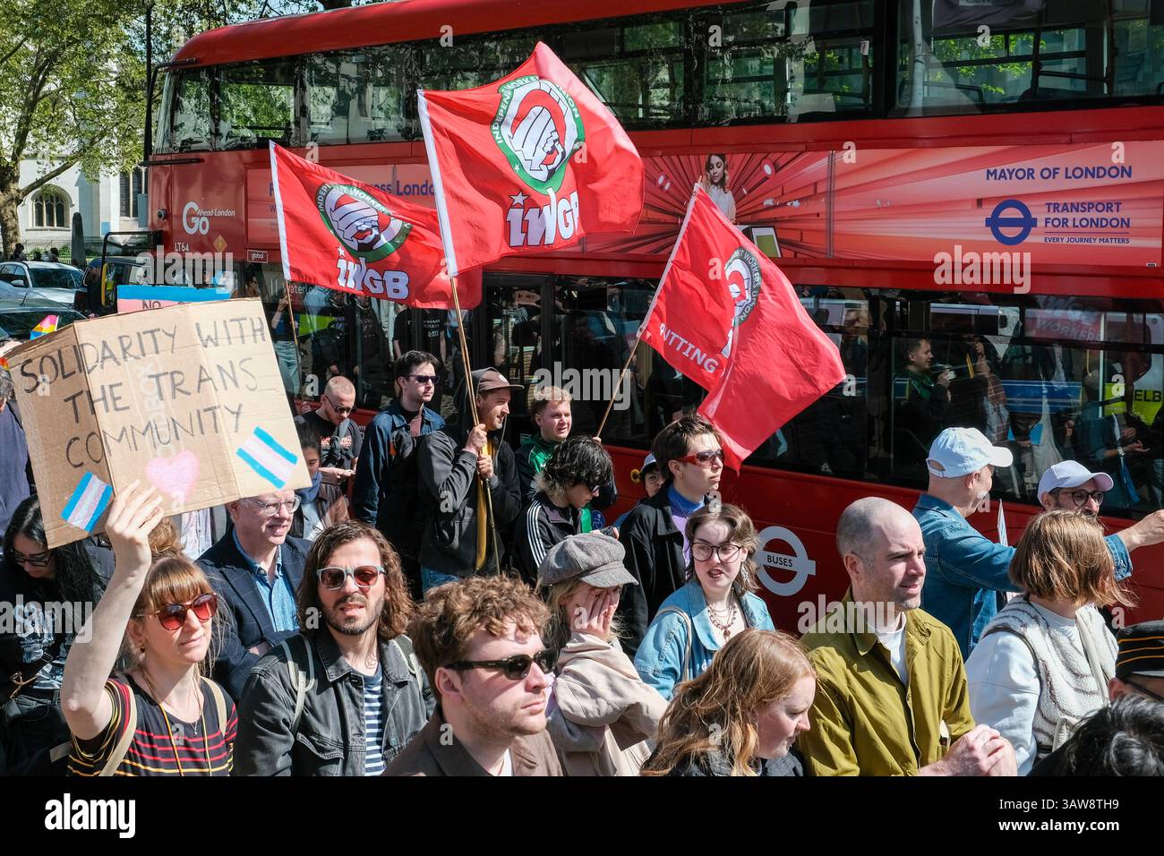London, UK. 19th April, 2025. Thousands from the trans community ...