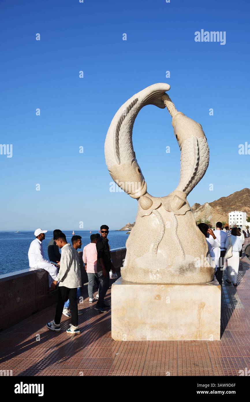 Muscat, Oman - april 01, 2025: Mutrah Corniche promenade in Muscat ...