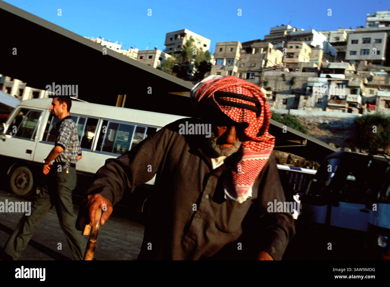 Apr 18, 2016 - Amman, Jordan - Jordanian elder in the Raghadan bus ...