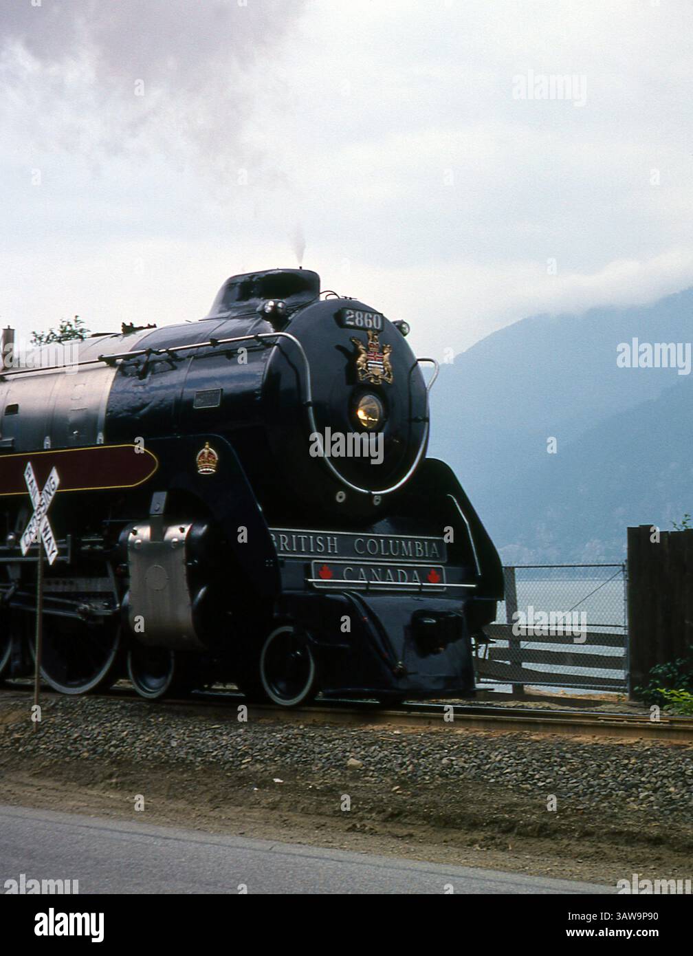 Canadian Pacific Royal Hudson 2860 steam locomotive moving at speed ...