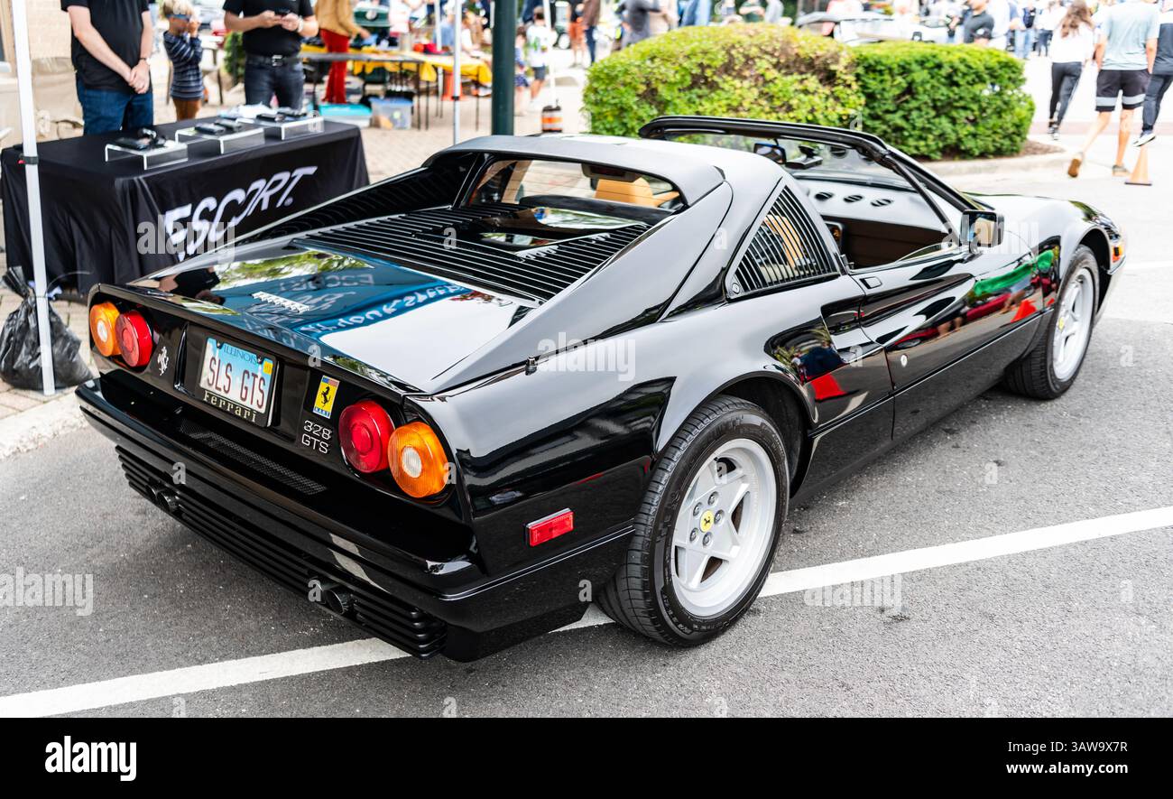 Chicago, Illinois - September 29, 2024: Classic Ferrari 328 GTS black ...