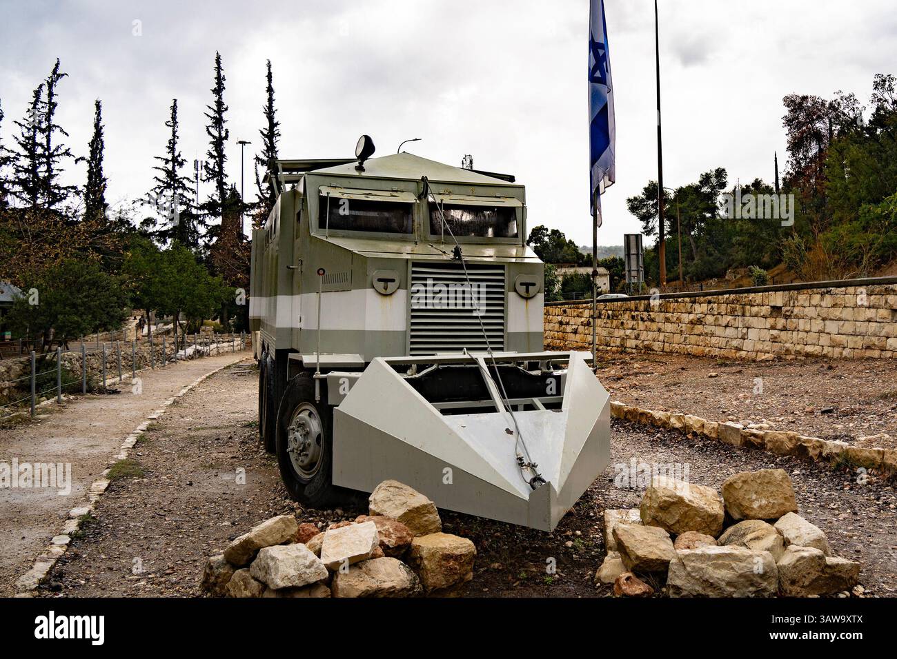 Shaar Hagai, Israel - December 30, 2024: A refurbished armored truck ...