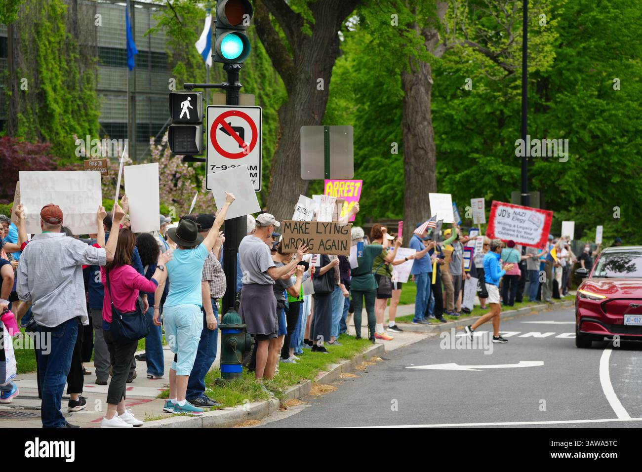 April 19, 2025, Washington, District of Columbia, USA: Anti-Trump ...