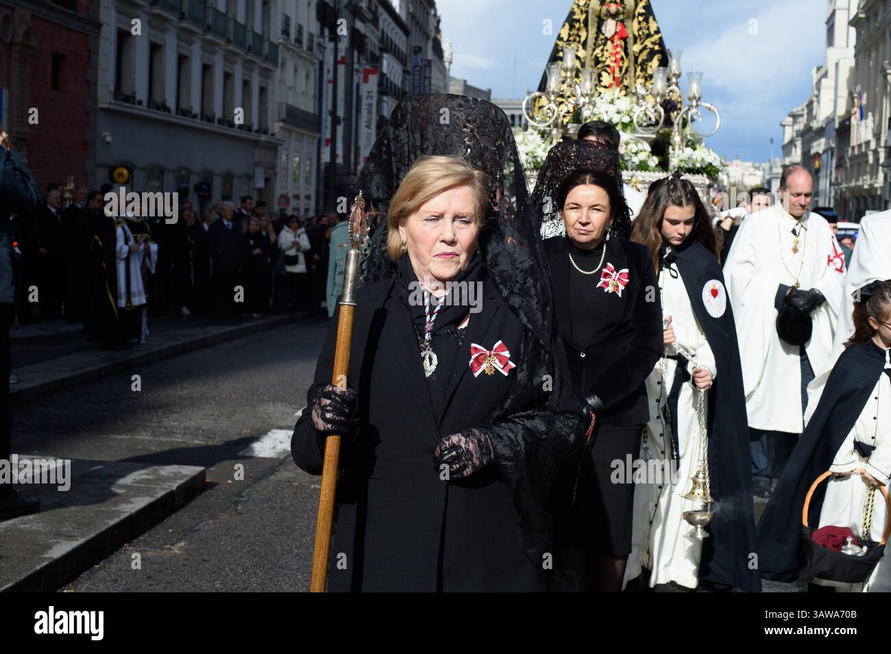 Madrid, Spain. 19th Apr, 2025. People before the procession of La ...