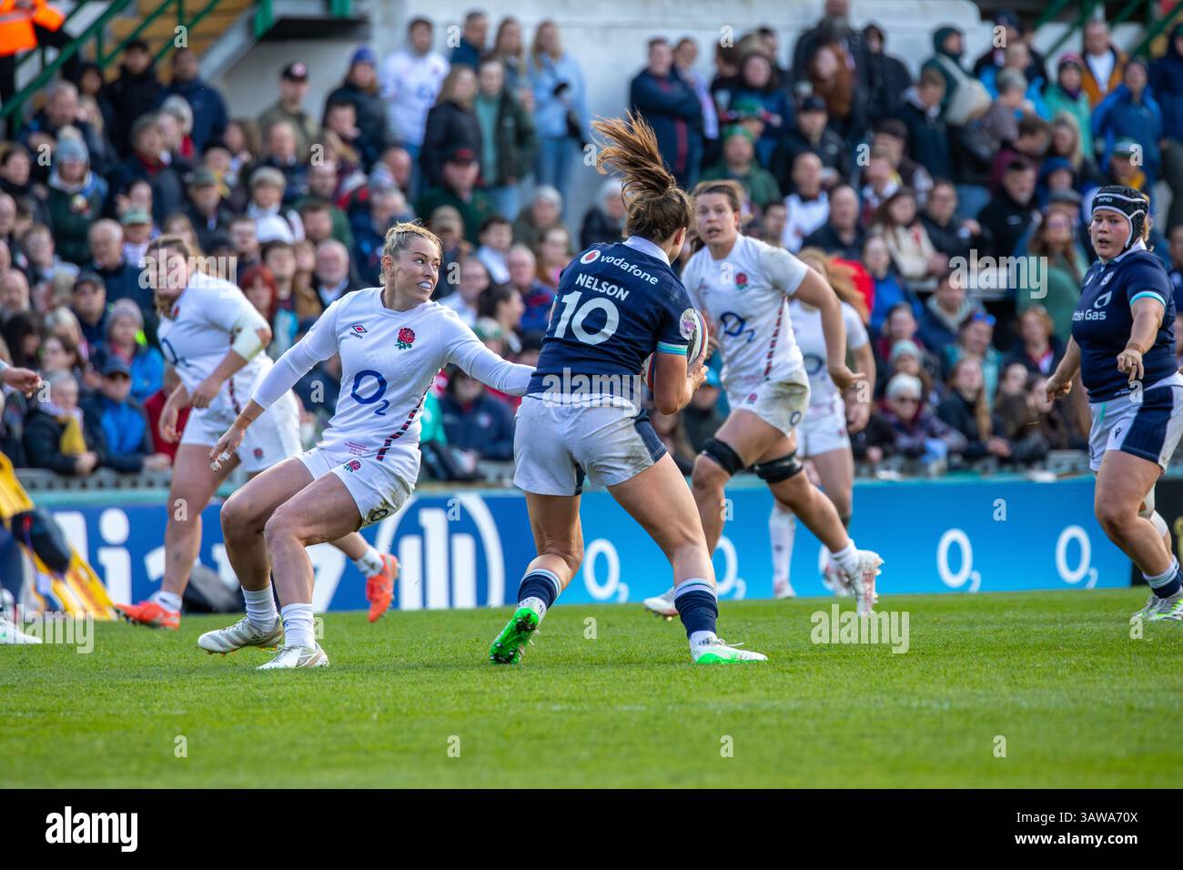 Leicester, UK, 19th April 2025 Scoltand captain and flyhalf Helen ...