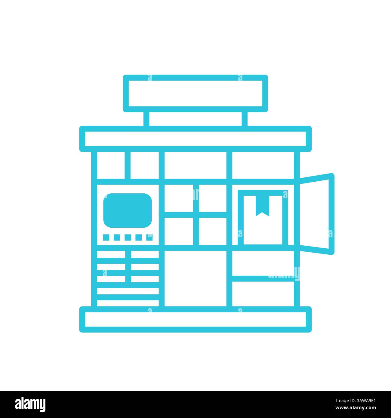 Public Parcel Locker Icon. Isolated on white background. From blue icon ...