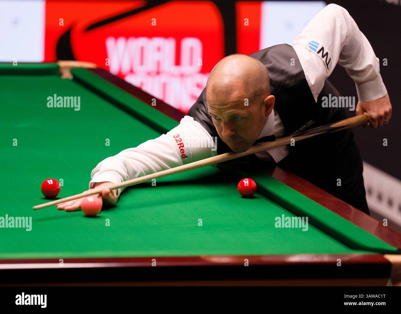 Barry Hawkins during his match against Hossein Vafaei (not pictured ...