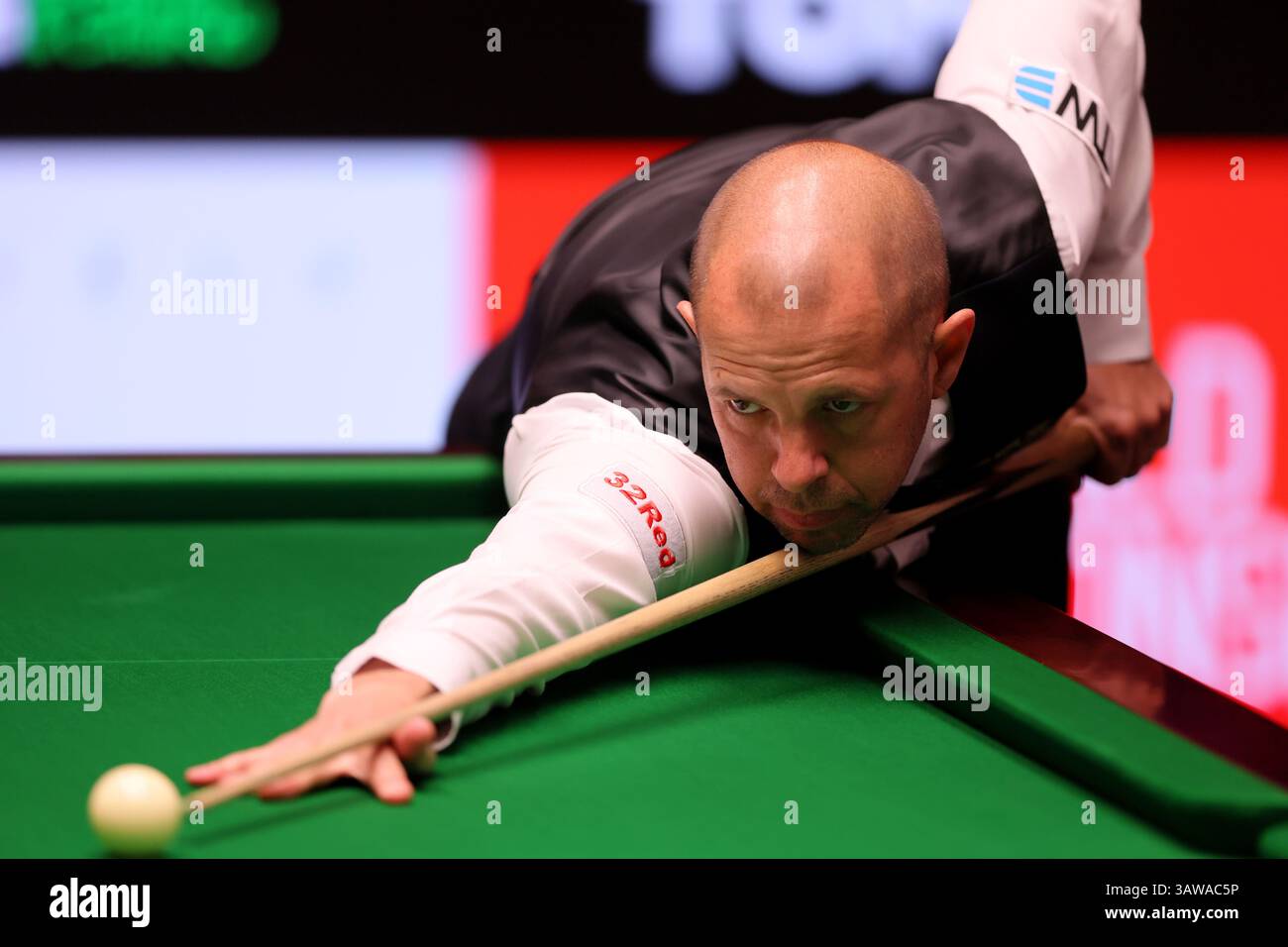 Barry Hawkins during his match against Hossein Vafaei (not pictured ...