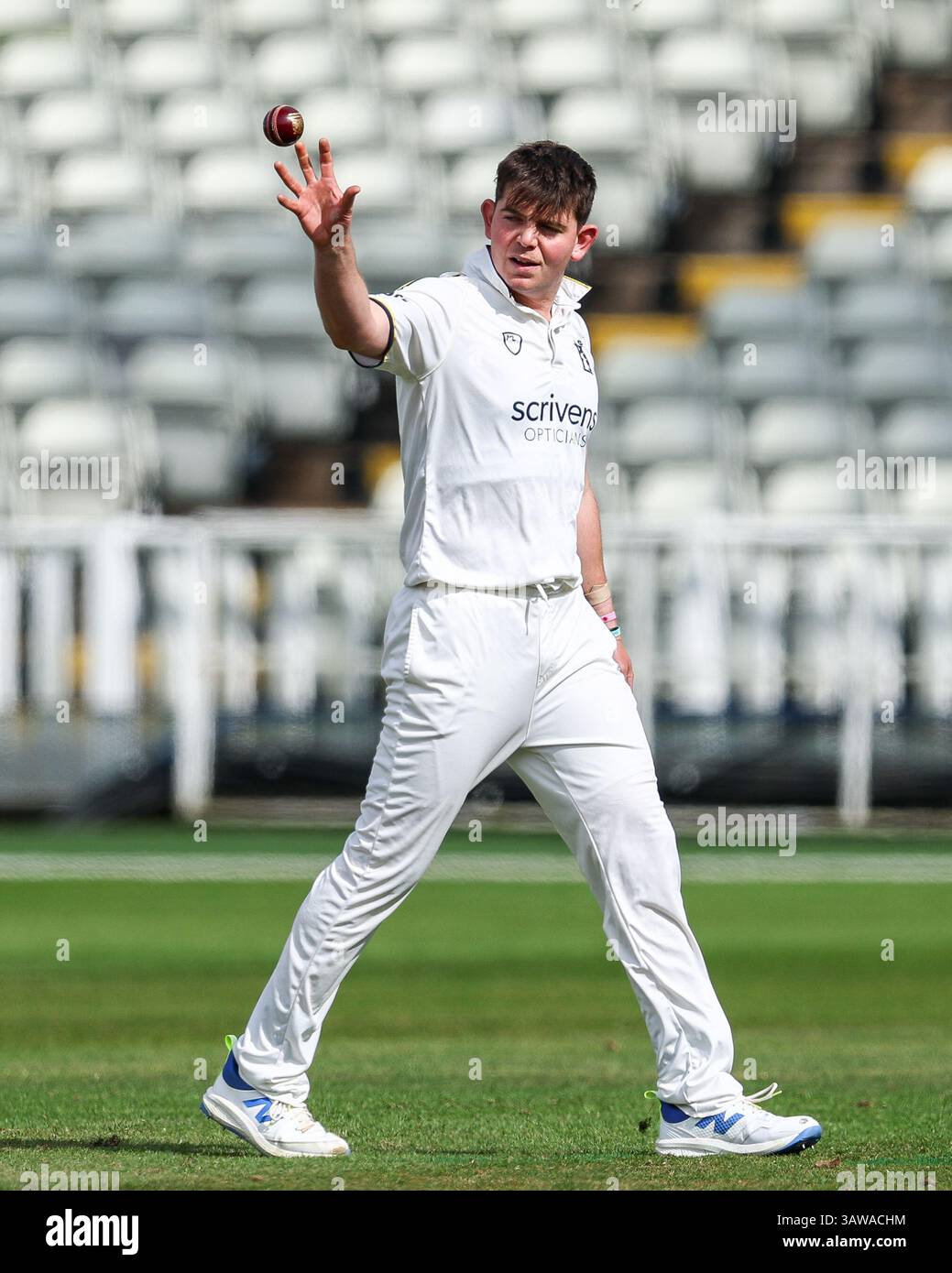 Birmingham, UK. 19th Apr, 2025. #54, Ethan Bamber of Warwickshire ...