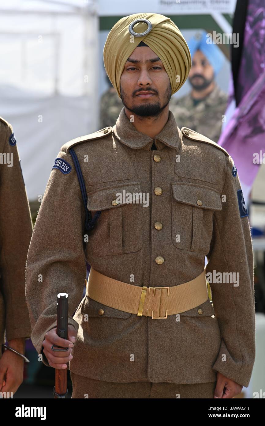LONDON, ENGLAND - APRIL 19 2025: British Sikh Army at Vaisakhi on the ...