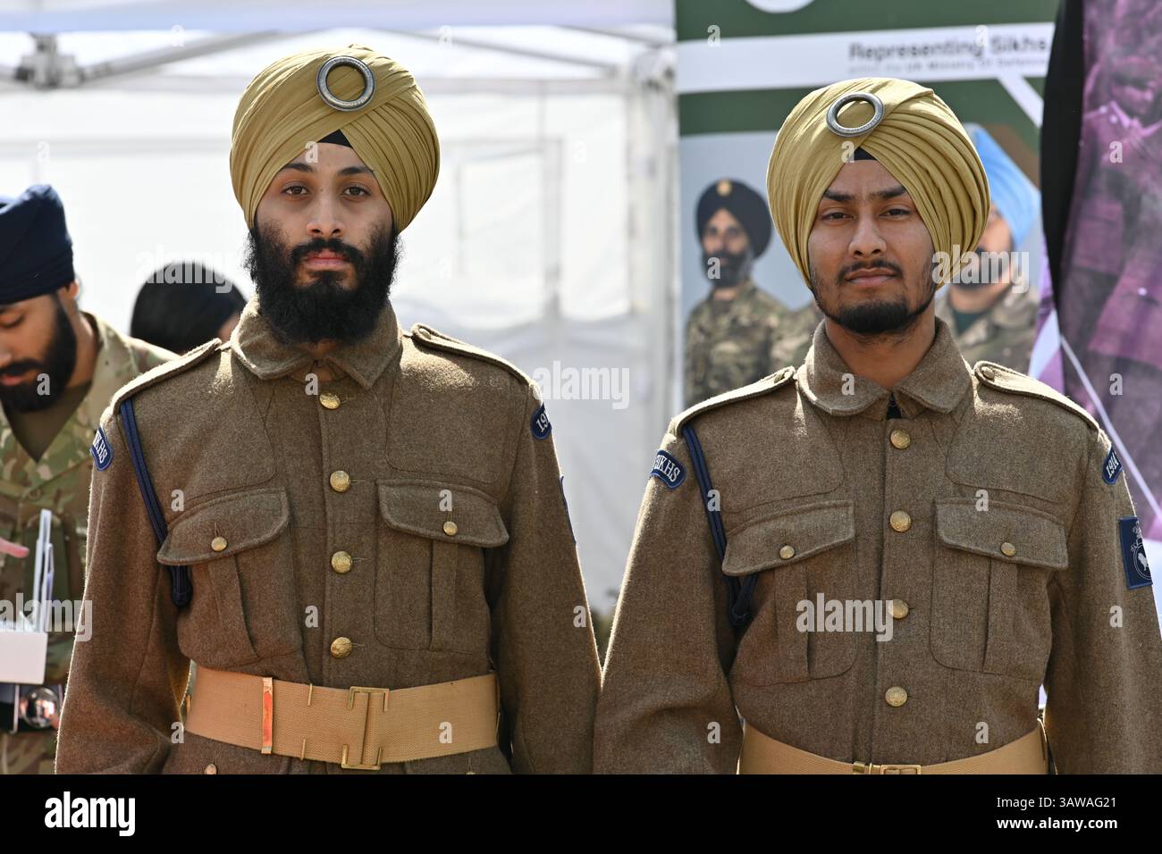 LONDON, ENGLAND - APRIL 19 2025: British Sikh Army at Vaisakhi on the ...